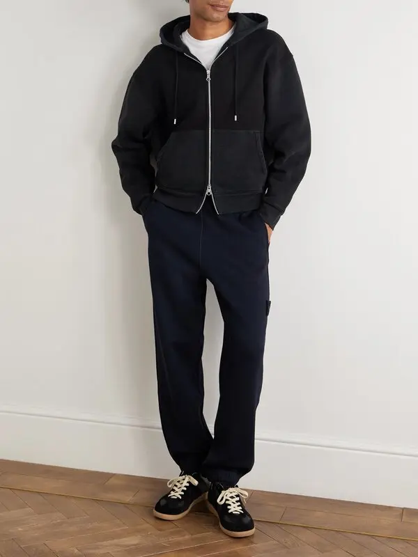Stone Island Ghost Tapered Wool And Cotton-blend Jersey Sweatpants