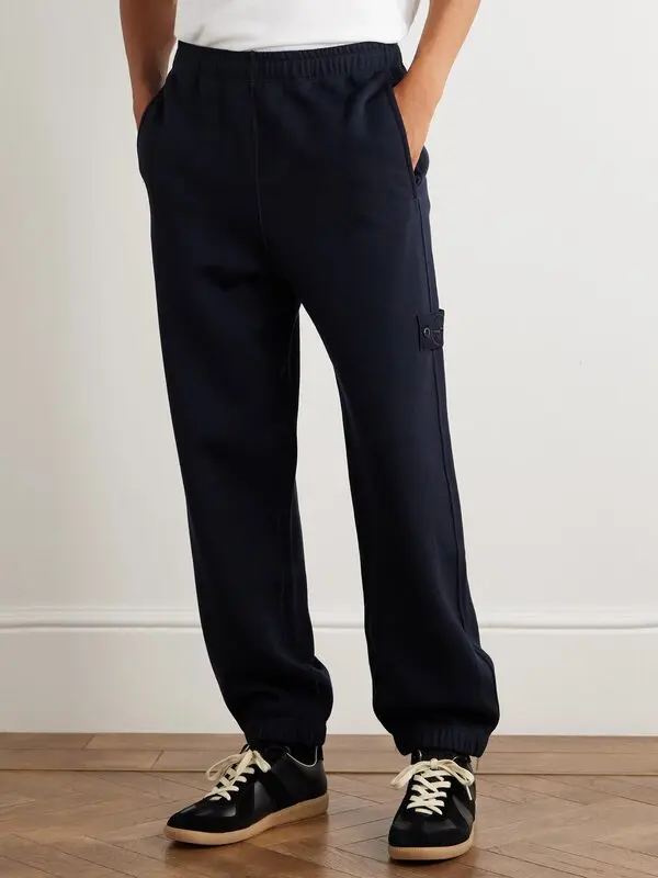 Stone Island Ghost Tapered Wool And Cotton-blend Jersey Sweatpants