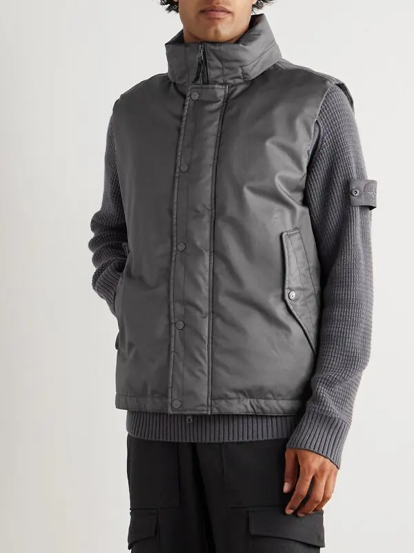 Stone Island Ghost Coated Virgin Wool-twill Down Gilet
