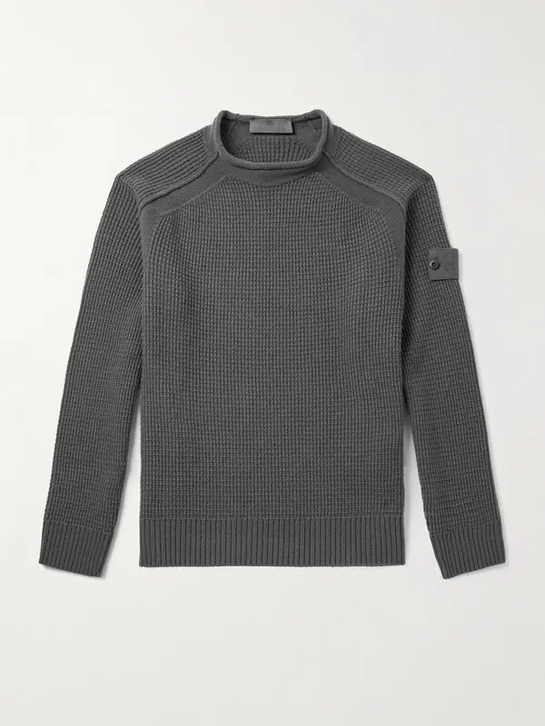 Stone Island Ghost Waffle-knit Virgin Wool Sweater