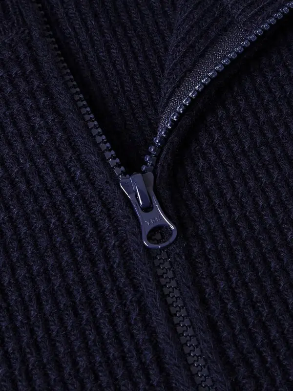 Stone Island Ghost Waffle-knit Virgin Wool Zip-up Cardigan