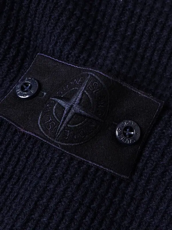 Stone Island Ghost Waffle-knit Virgin Wool Zip-up Cardigan