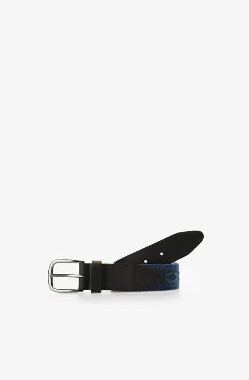 SCALPERS Geometric Patterned Belt - Blue