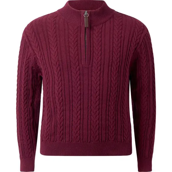 RACHEL RILEY Half-zip Cable Knit Sweater