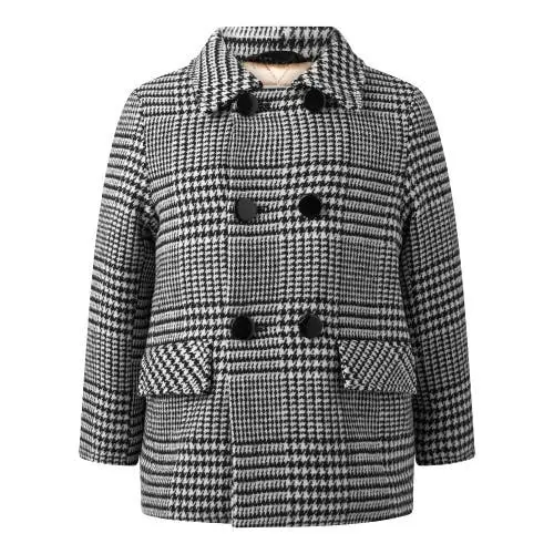 RACHEL RILEY Houndstooth Double Breasted Coat