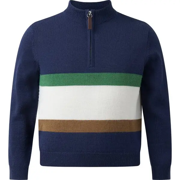 RACHEL RILEY Stripe Half-zip Sweater