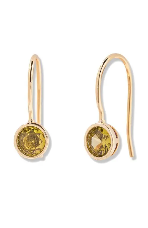 BROOK & YORK Mia Birthstone Drop Earrings - Gold August