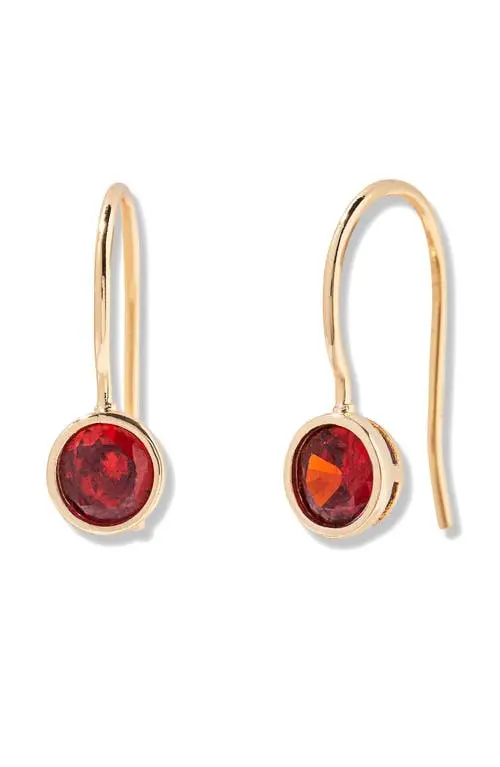 BROOK & YORK Mia Birthstone Drop Earrings - Gold January