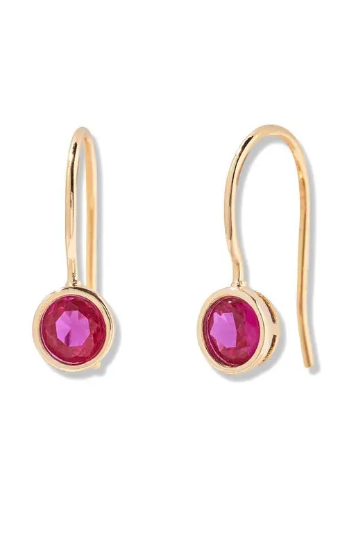 BROOK & YORK Mia Birthstone Drop Earrings - Gold July