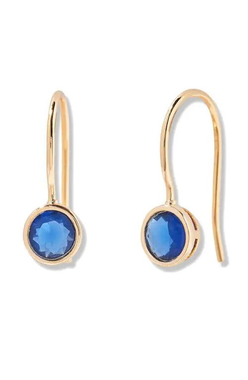 BROOK & YORK Mia Birthstone Drop Earrings - Gold September