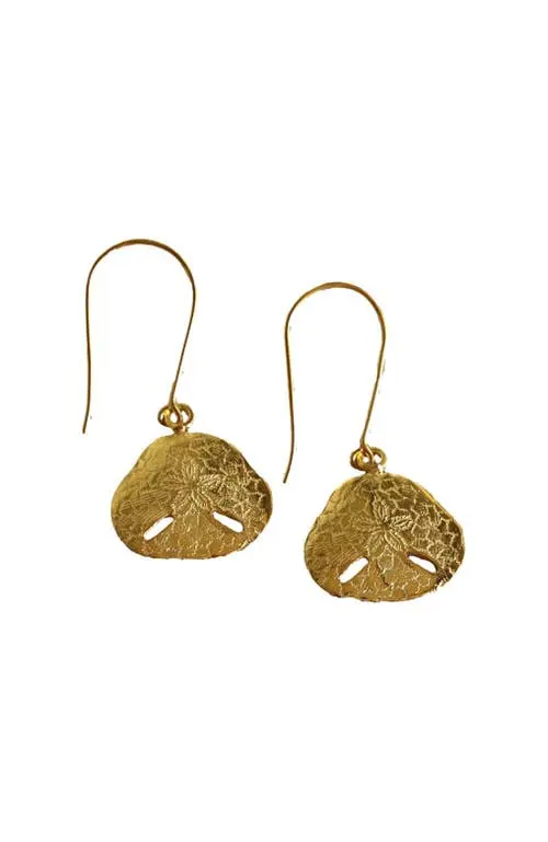 KAPOETA BY AMBICA Sand Dollar Dangle Earrings - Gold Plated
