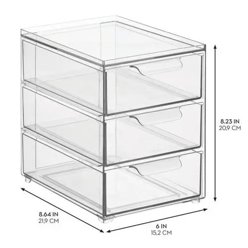 MDESIGN Idesign 3-drawer Stackable Organizer For Kitchen Or Pantryset Of 4