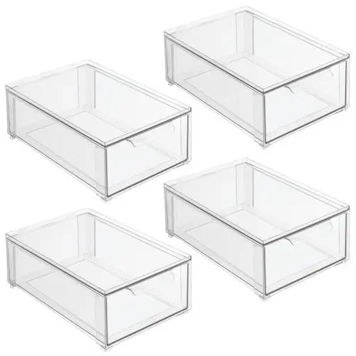 MDESIGN Stackable Storage Drawerpull-out Sliding Organizer For Kitchen - Clear