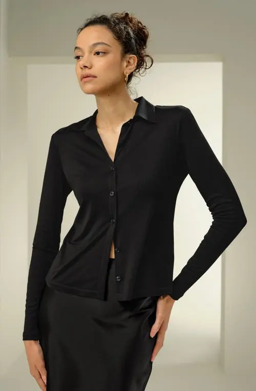 Lilysilk Silk Jersey Slim Shirt