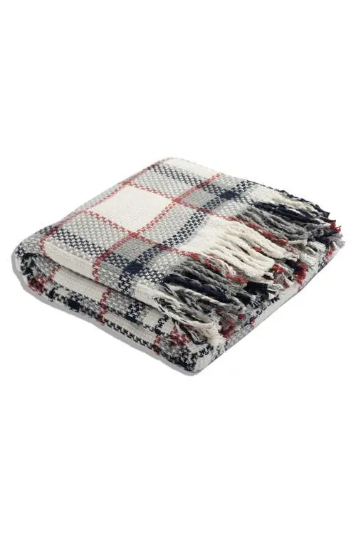 INFUSEZEN Plaid Lightweight Turkish Throw Blanket