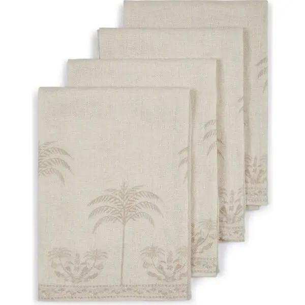MAJKA La Fortuna Palms Napkinsset Of 4 - Oyster & Stone