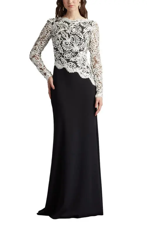 A-line Gown - Black/ivory