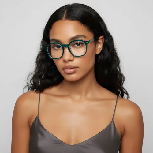 NCMPRBL Geometric Eyeglasses - Deep Evergreen Teal