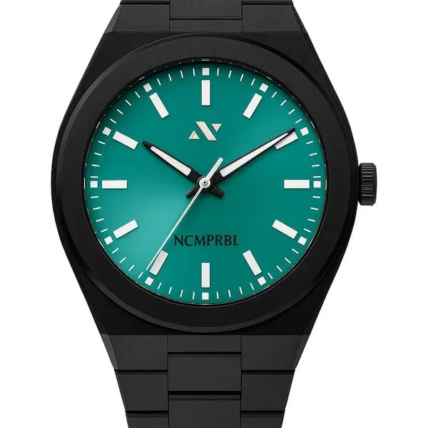 NCMPRBL Elevate Link Maldives Swiss Movement Bracelet Watch - Black/aqua
