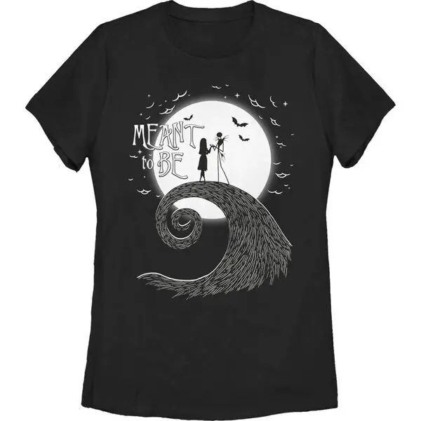 THE NIGHTMARE BEFORE CHRISTMAS Jack Skellington And Sally Graphic T-shirt - Black