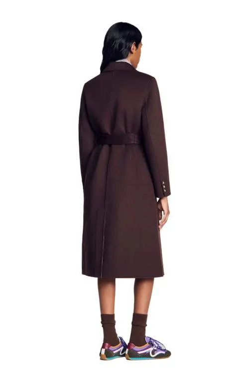 Sandro Double-faced Checked Coat