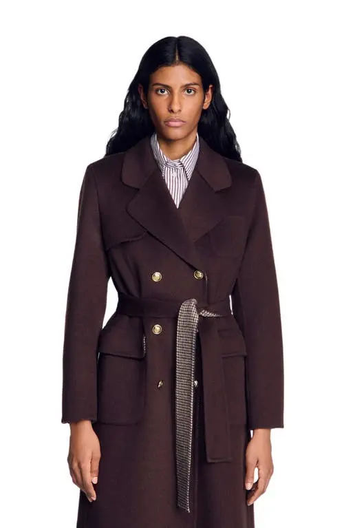 Sandro Double-faced Checked Coat