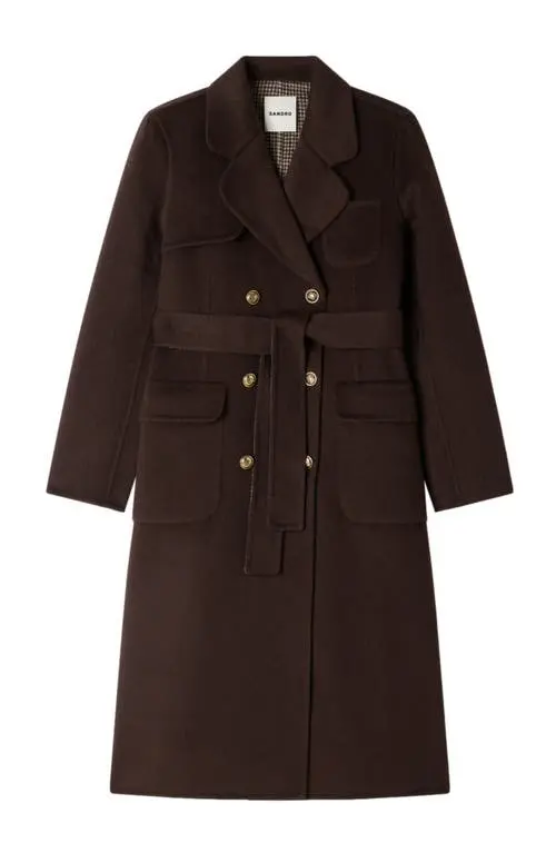 Sandro Double-faced Checked Coat