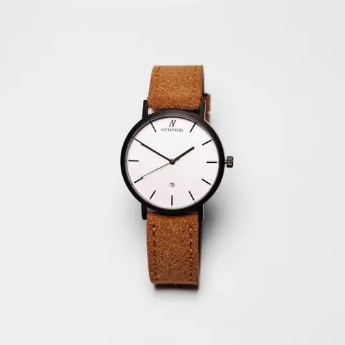 NCMPRBL Leather Strap Watch