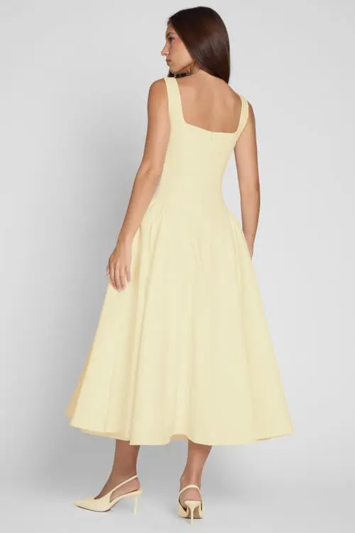 LEAU Corset Midi Dress - Yellow