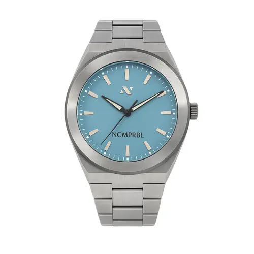 NCMPRBL Elevate Link Denim Blue Bracelet Swiss Movement Watch - Silver/blue