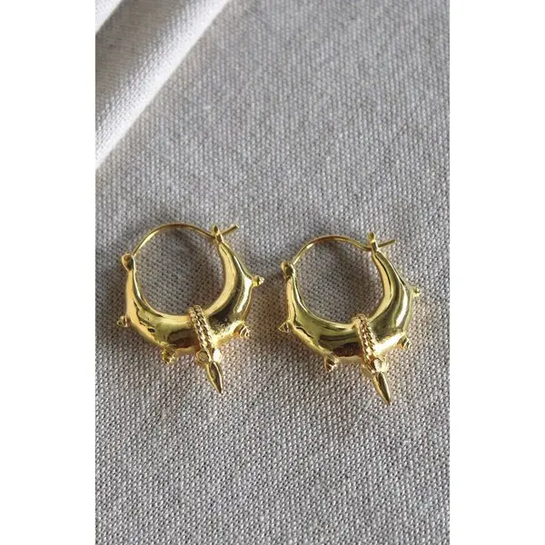 KAPOETA BY AMBICA Rajasthan Brass Earrings - Gold Plated