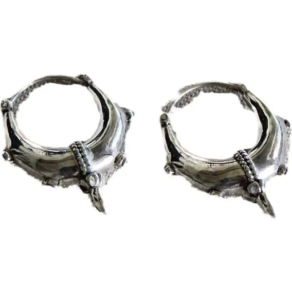 KAPOETA BY AMBICA Rajasthan Brass Earrings - Silver