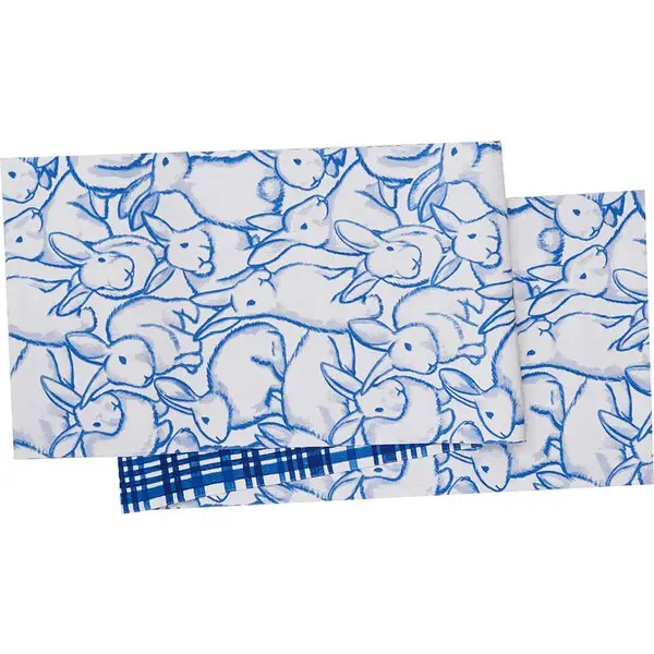 C&F HOME Bun & Plaid Easter Table Runner 14" X 72" - Blue