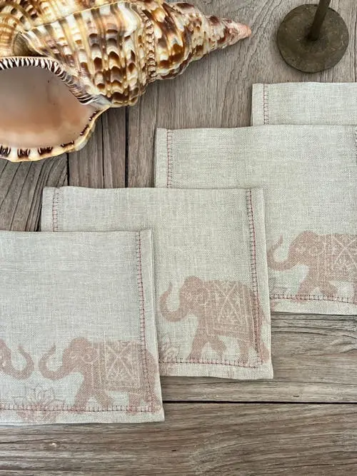 MAJKA Garden Elephant Cocktail Napkins