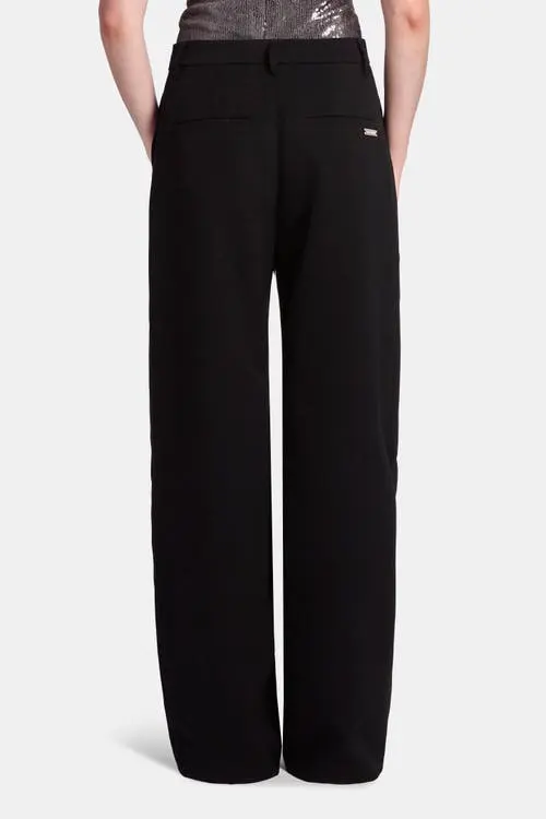 KATE BARTON Draped Knee Wool Trousers