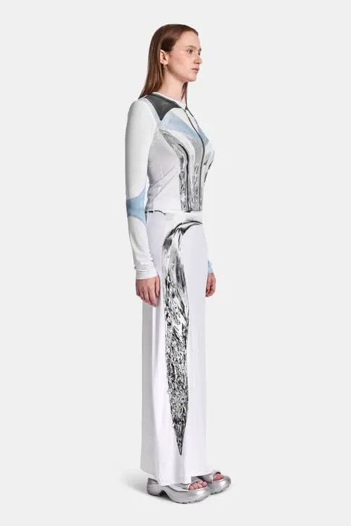 KATE BARTON Moto Jacket Illusion Print Long-sleeve Top