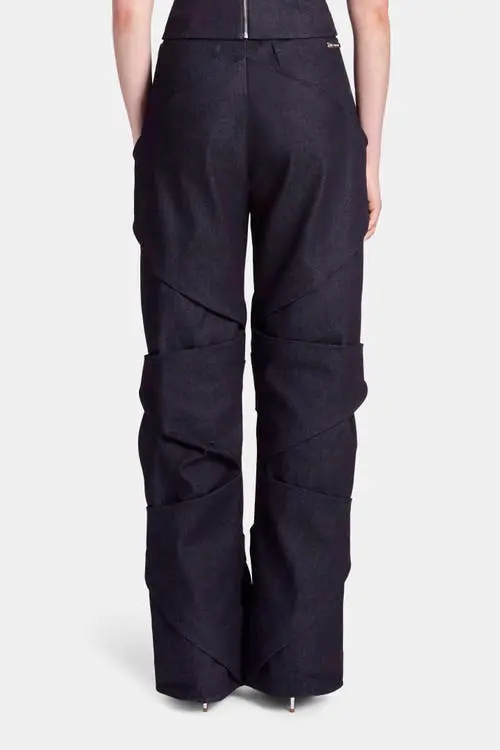 KATE BARTON Astrid Draped Denim Trousers