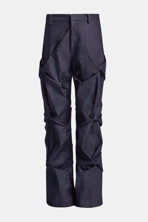 KATE BARTON Astrid Draped Denim Trousers