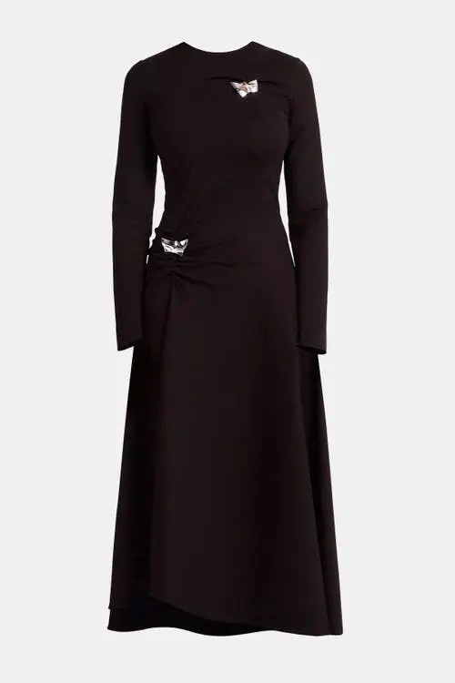 KATE BARTON Talia Midi Dress With Detachable Brooches