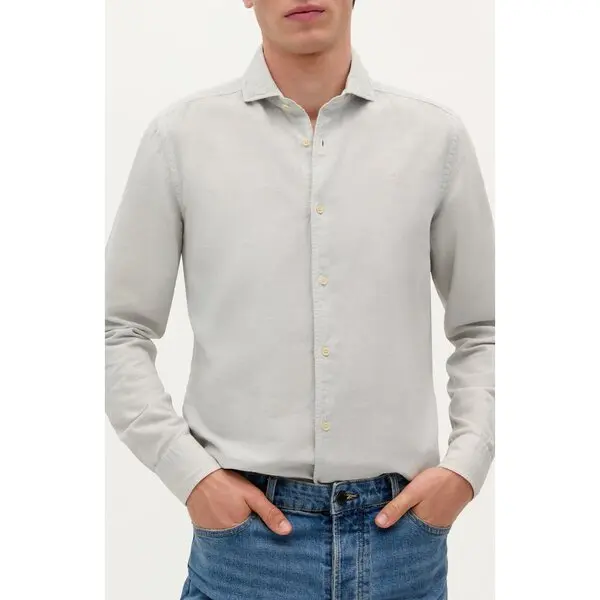 SCALPERS Vintage Linen Se Shirt - Light Grey