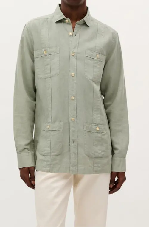 SCALPERS Nante G Linen Shirt - Lightkhaki