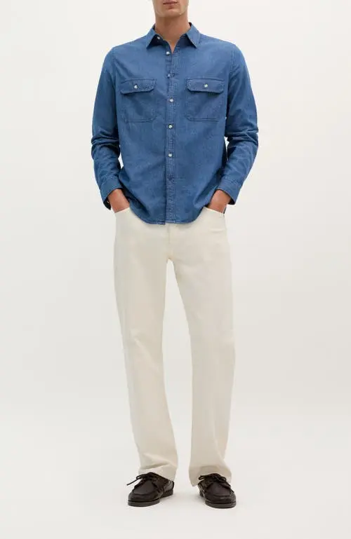 SCALPERS Coastal Denim Pockets Shirt - Blue Denim
