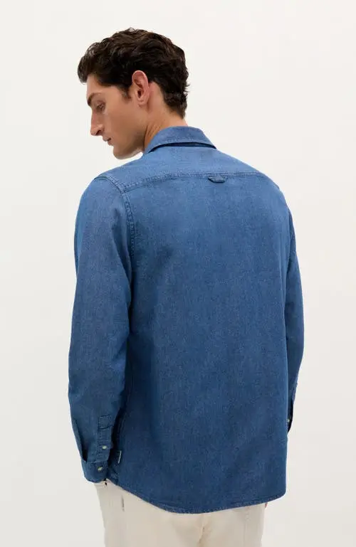 SCALPERS Coastal Denim Pockets Shirt - Blue Denim