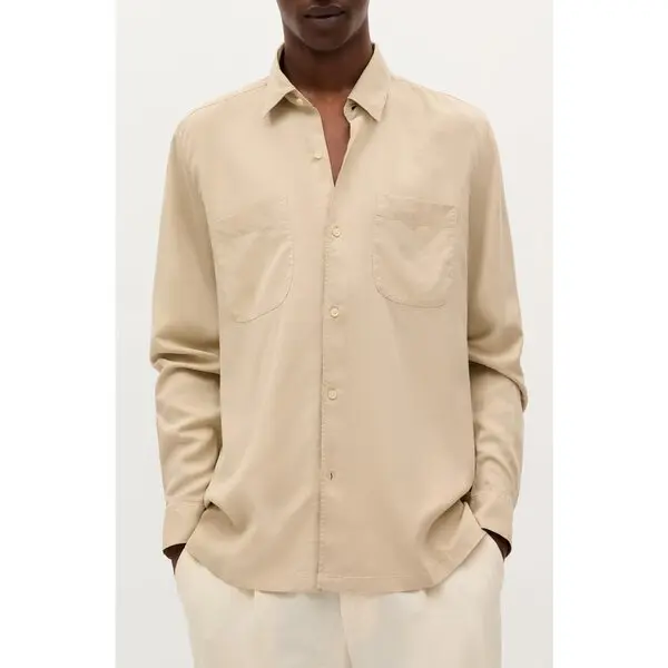 SCALPERS Icon Delta Tencel Shirt - Beige