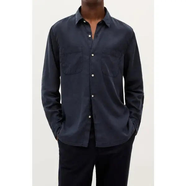 SCALPERS Icon Delta Tencel Shirt - Navy