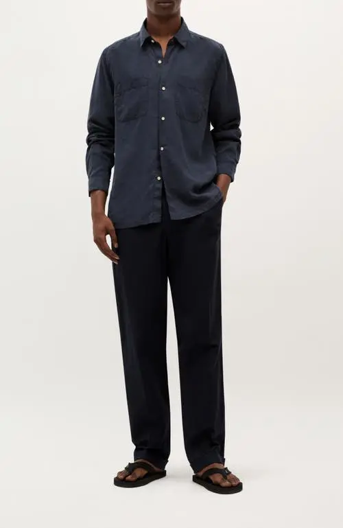 SCALPERS Icon Delta Tencel Shirt - Navy
