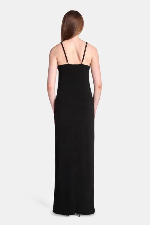 KATE BARTON Cowl-neck Maxi Dress With Brooch