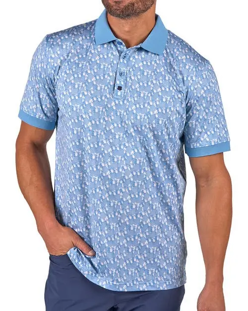 BLACK CLOVER Pineapple Crown Polo - Moody Blue