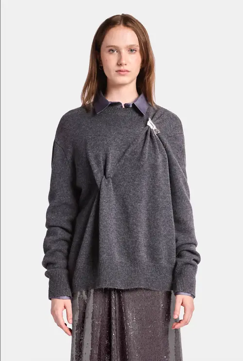 KATE BARTON Draped Merino Cashmere Sweater