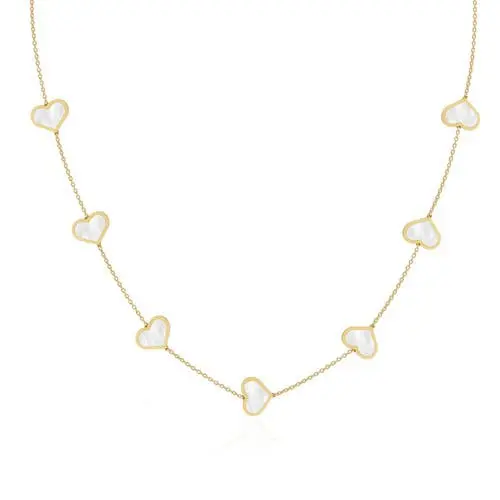 THE LOVERY FINE JEWELRY Heart Station Necklace - Mother Of Pearl